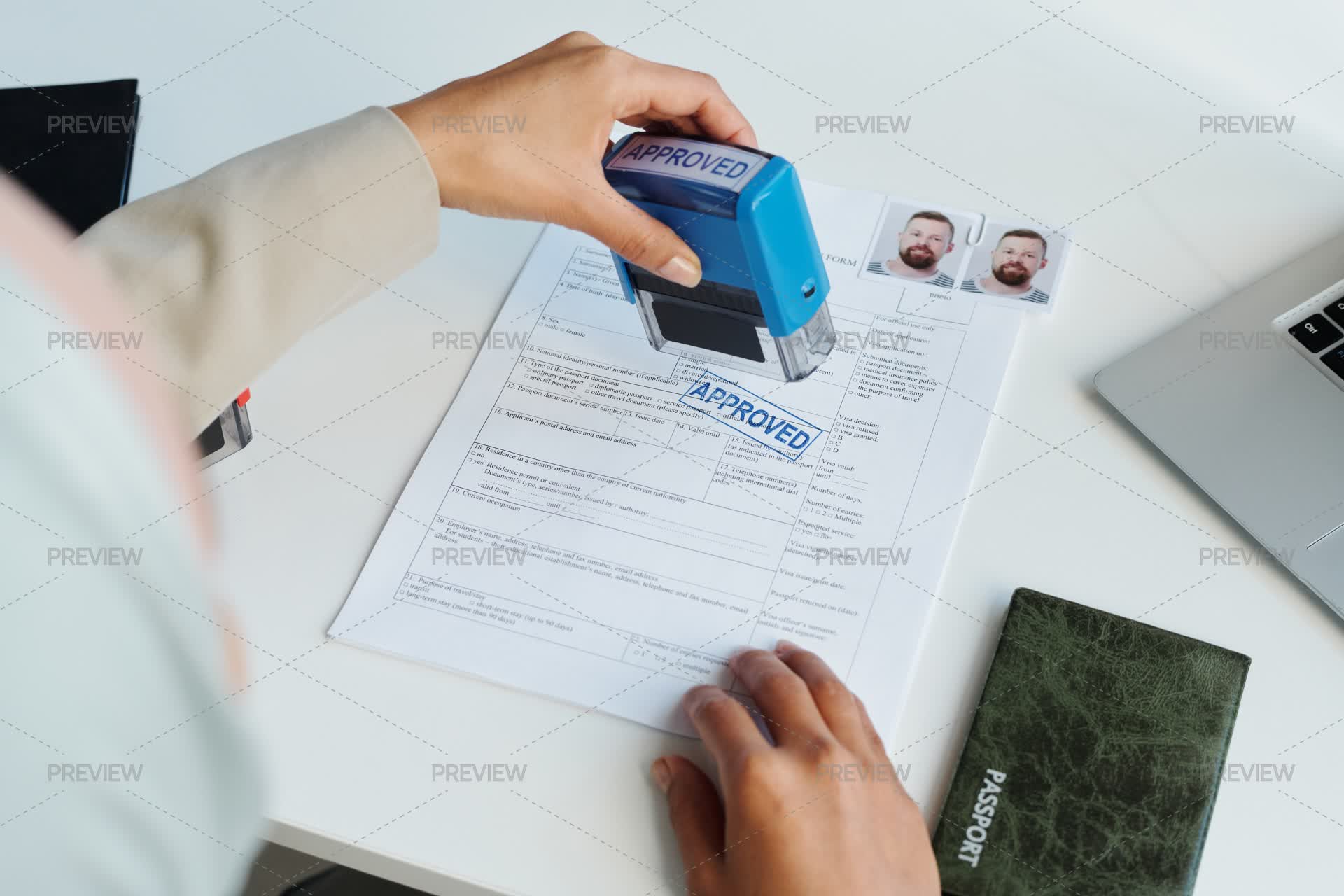 Putting Stamp On Visa Application Form - Stock Photos | Motion Array Putting Stamp On Visa Application Form - Stock Photos | Motion Array