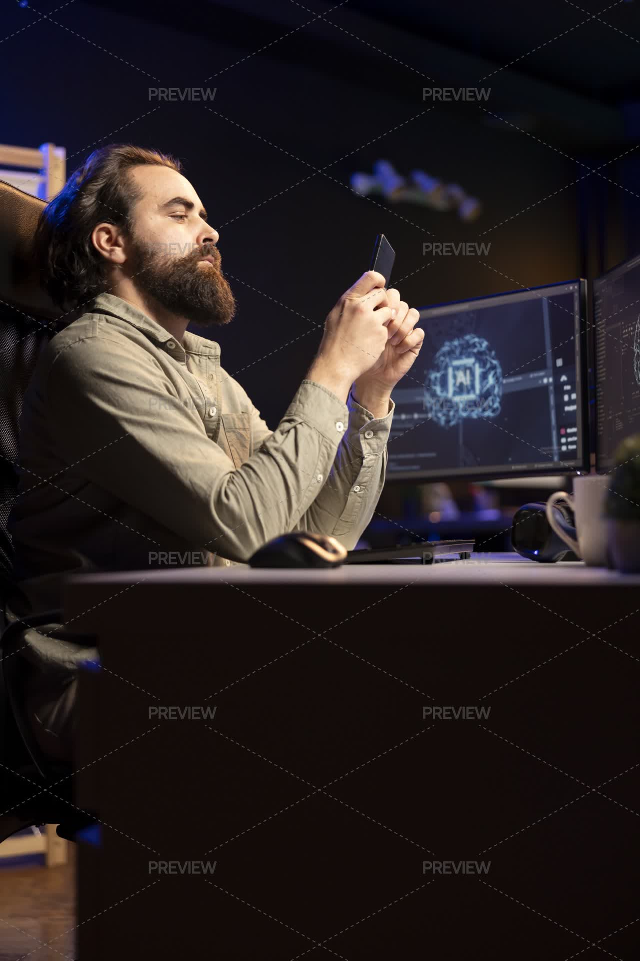 Software Engineer Inserting Disk Into Pc Containing Ai Machine Learning ... Software Engineer Inserting Disk Into Pc Containing Ai Machine Learning ...