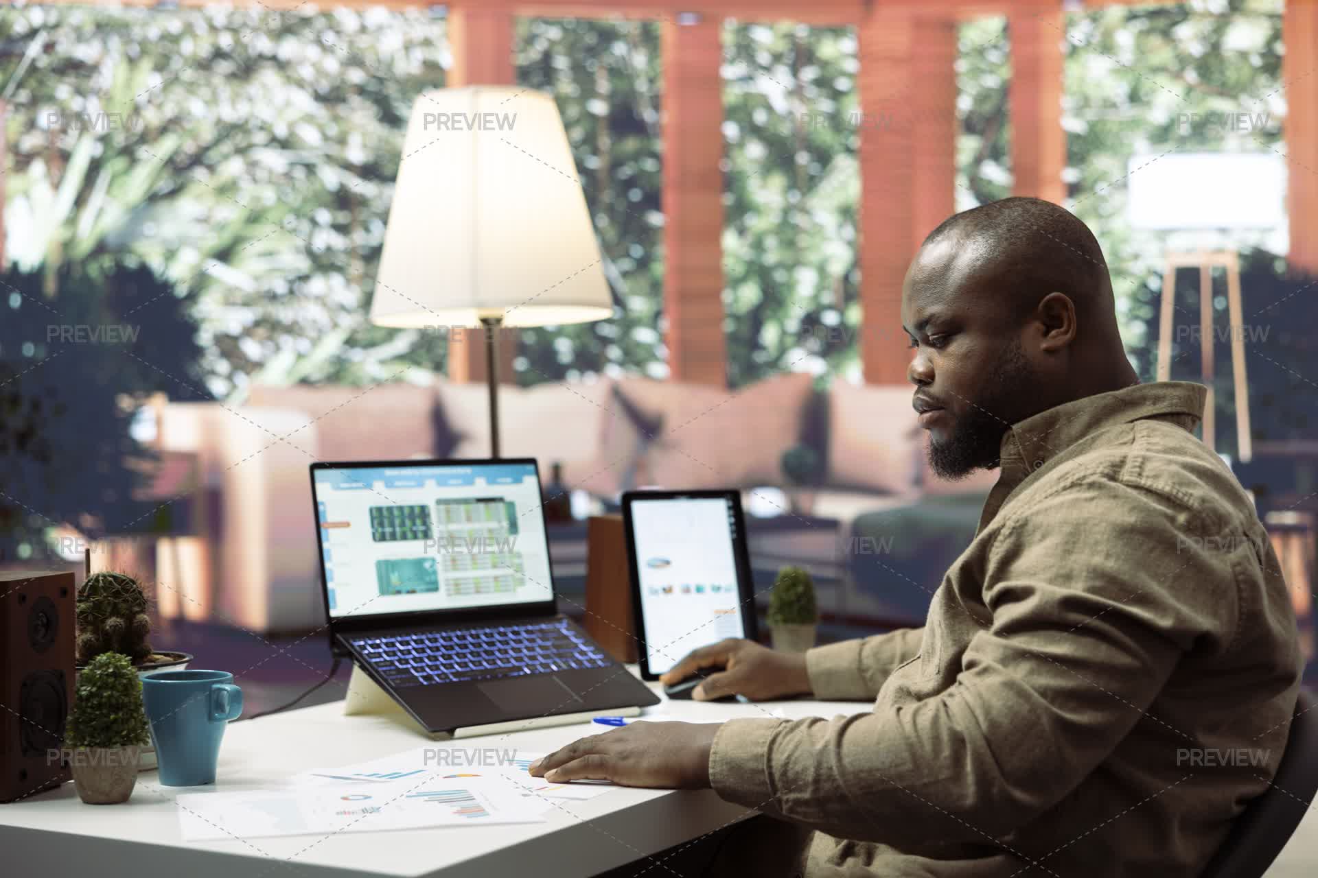 Executive Officer Reviewing Infographics On Sales Invoices - Stock ... Executive Officer Reviewing Infographics On Sales Invoices - Stock ...