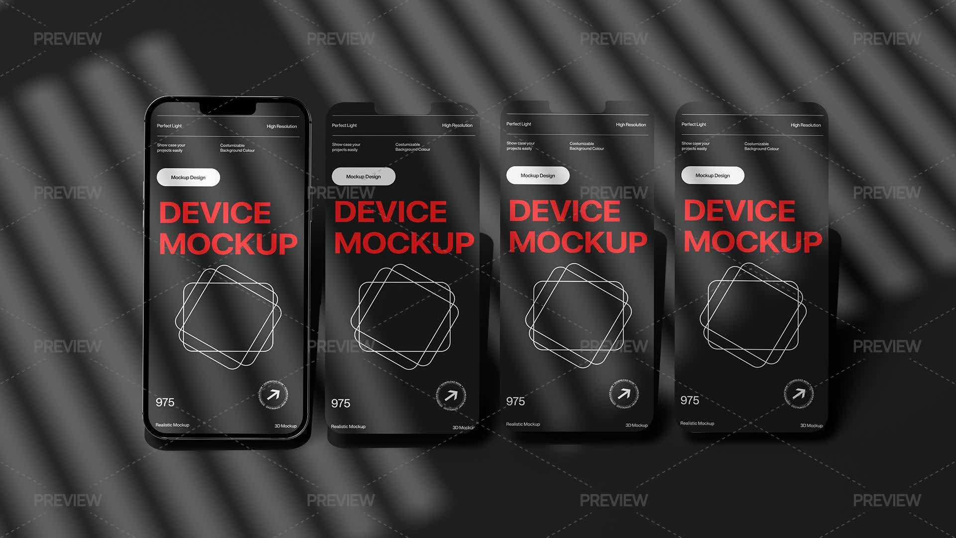 Dark Multiple Phone Screens Mockup - Graphics | Motion Array Dark Multiple Phone Screens Mockup - Graphics | Motion Array