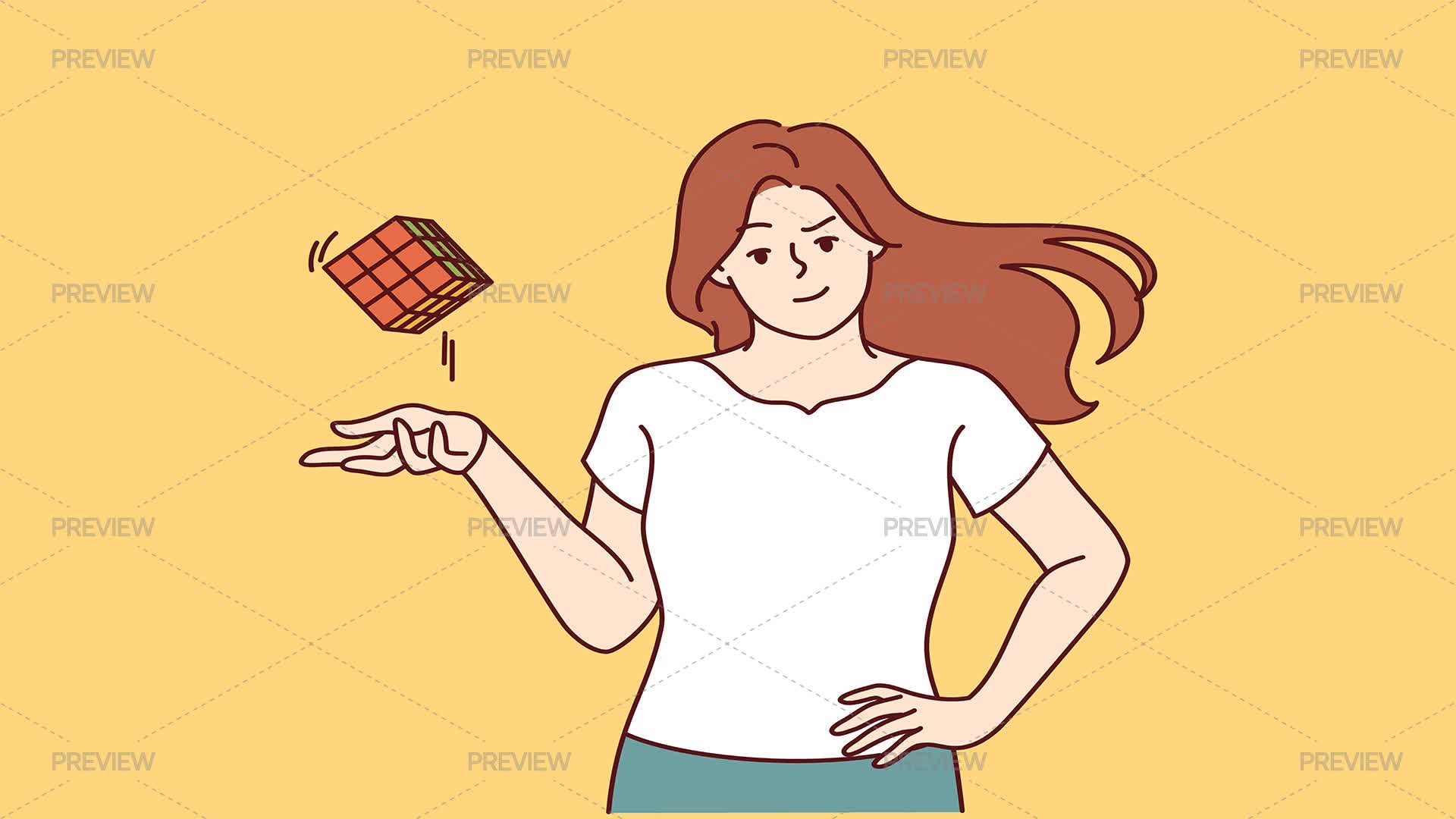 Woman Solved A Rubiks Cube - Graphics | Motion Array Woman Solved A Rubiks Cube - Graphics | Motion Array